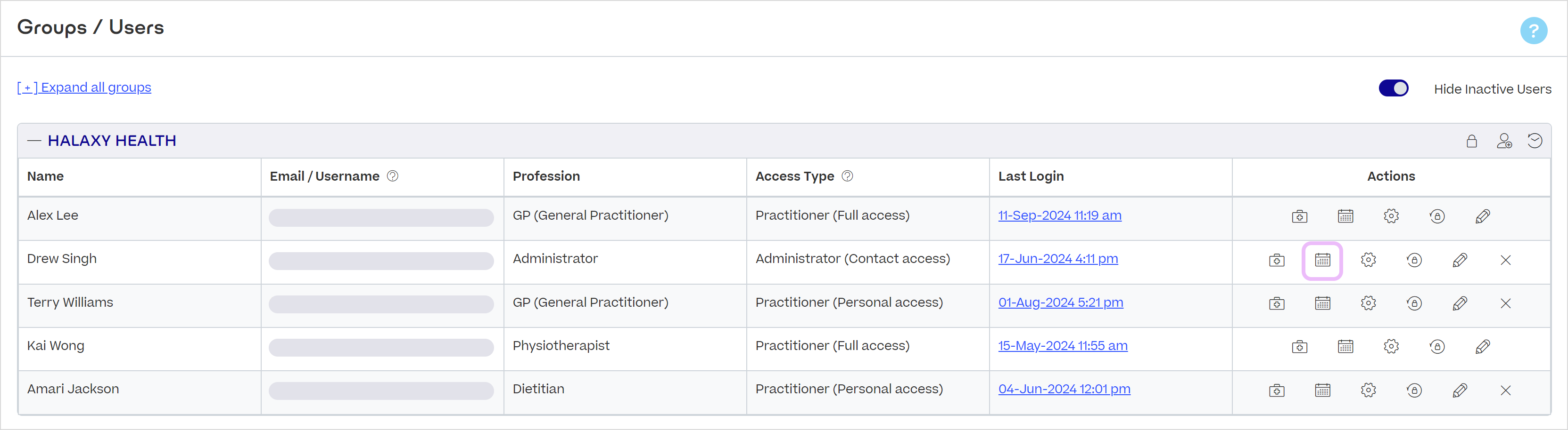 Enable calendar for administrators – Halaxy Help Guide | Canada